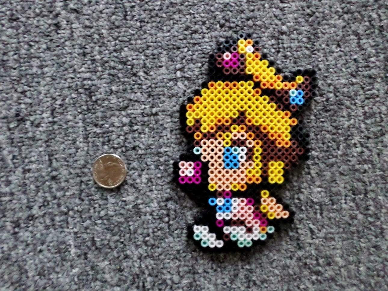 Long Black Fingers : Baby Luigi And Baby Princess Peach Perler Beads