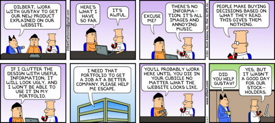 World of Cartoons and Comics: Dilbert on useless comments
