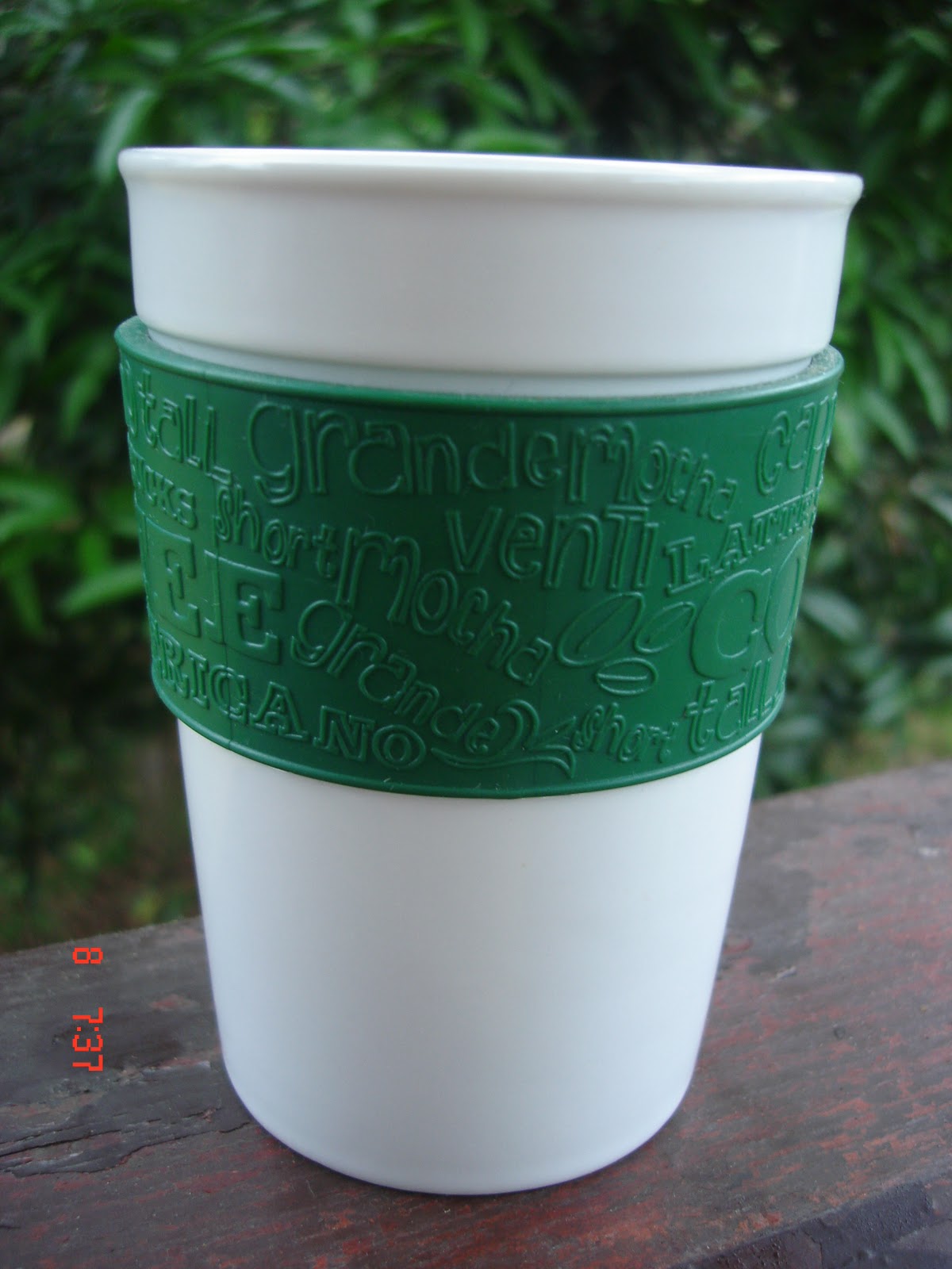 A Cup A Day: 2008 Starbucks Green Rubber Embossed Matte Mug