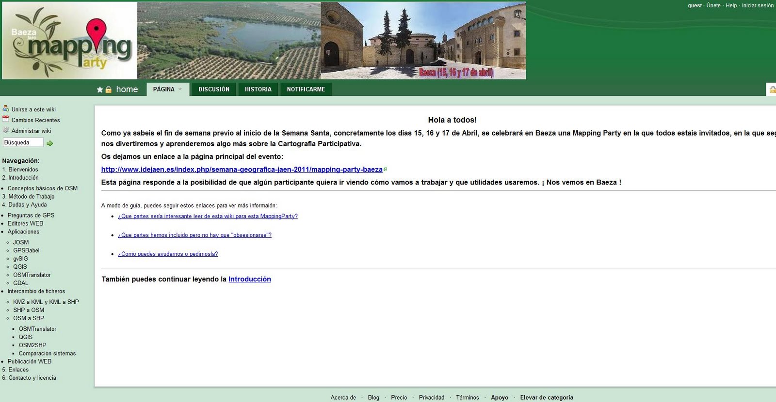 Blog Idee Se Abre Una Página Web De Apoyo A La Mapping Party De Baeza
