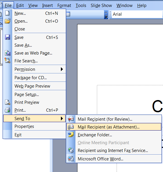 Information Tecnology: Ms Office PowerPoint 2003 File menu