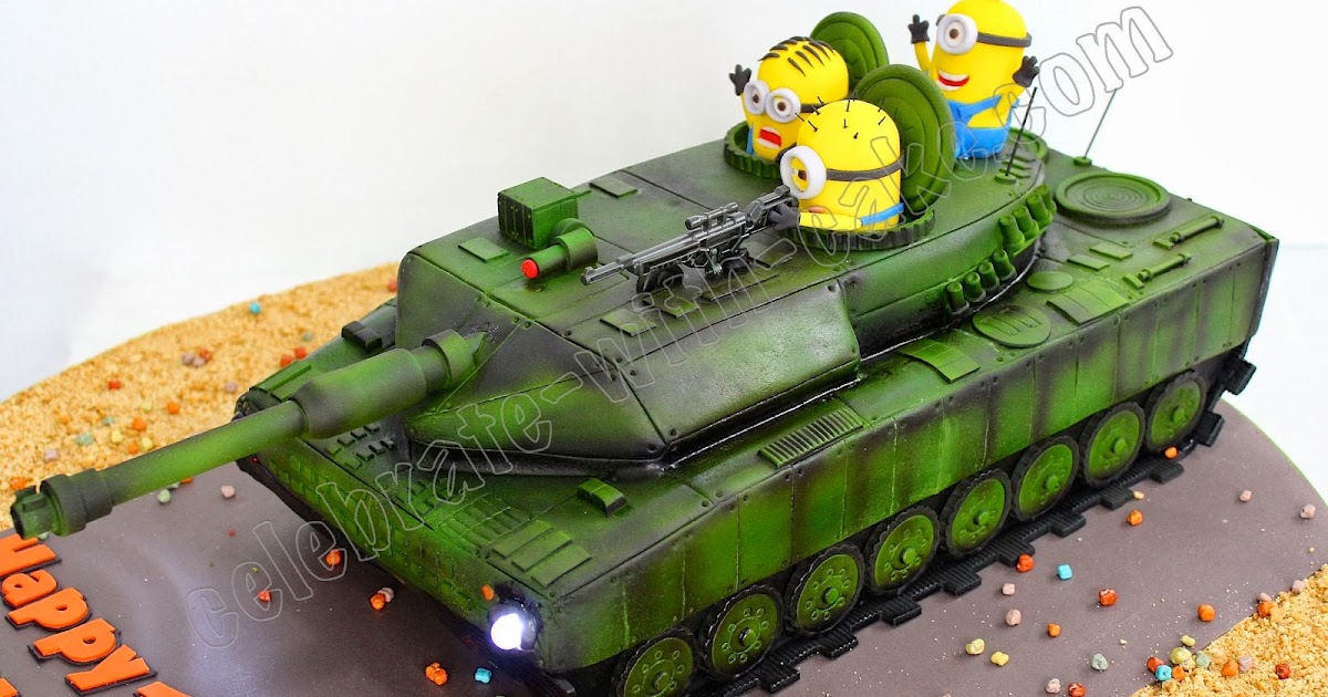 Celebrate with Cake!: Minions in a 3D sculpted Leopard Tank Cake