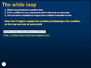 Sql server, .net and c# video tutorial: Part 13 – Loops in C# - while loop