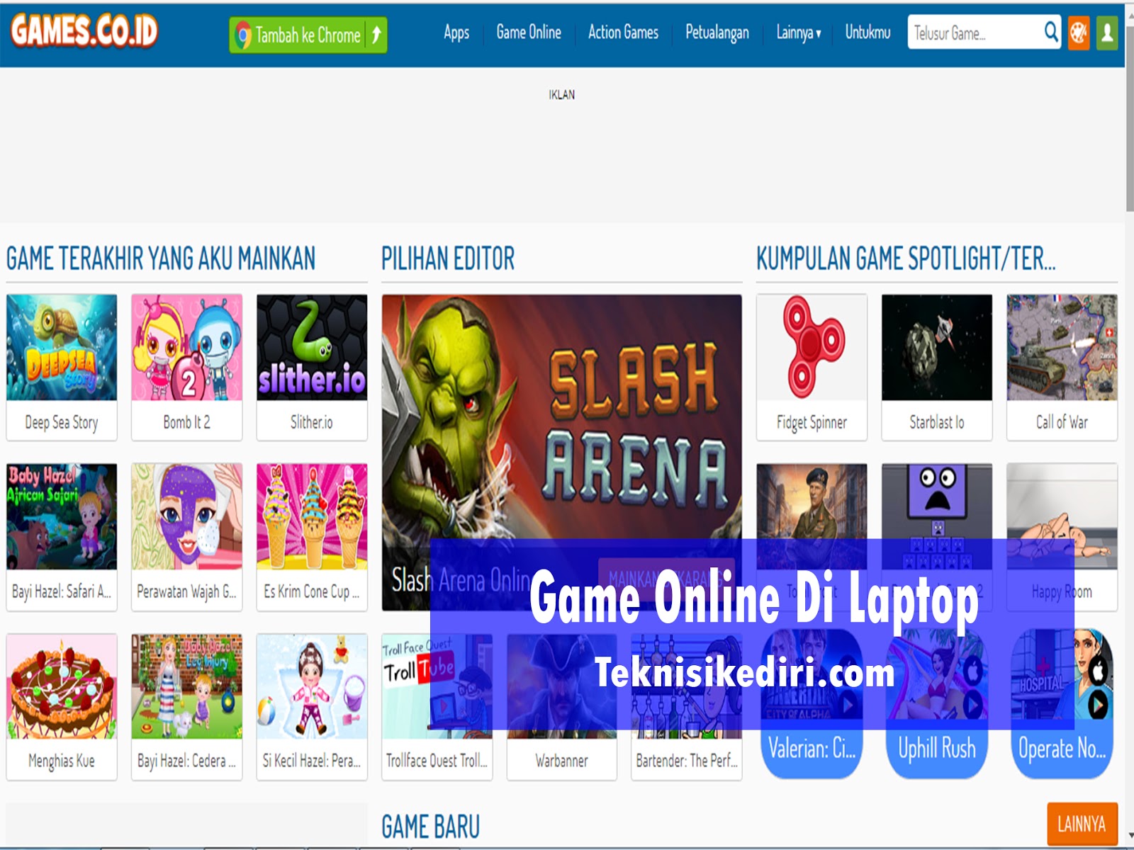 Bermain Game Di Laptop Tanpa Harus Instal - TeknisiKediri.com