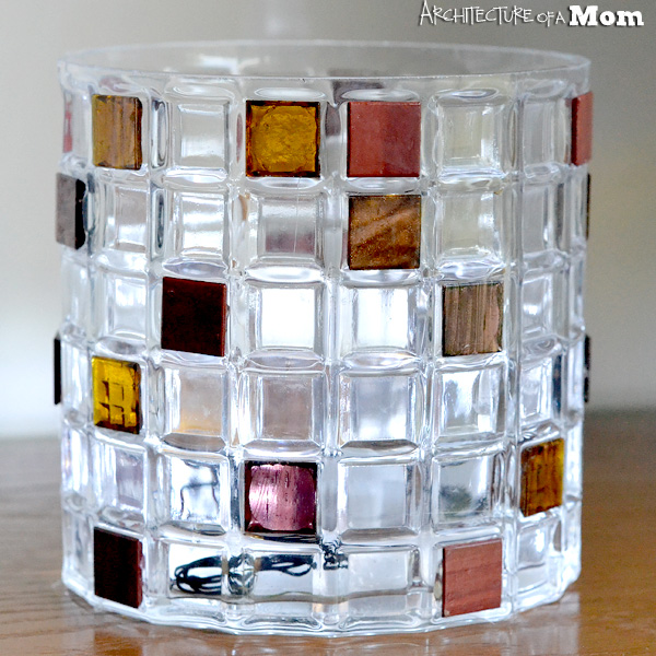 Architecture of a Mom: Glass Tile Embellished Vase for Fall