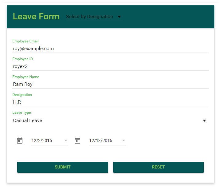 Angular Material: Leave form using angular material Angular Material: Leave form using angular material