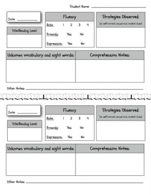 Mrs. Heeren's Happenings: Reading Observation Form