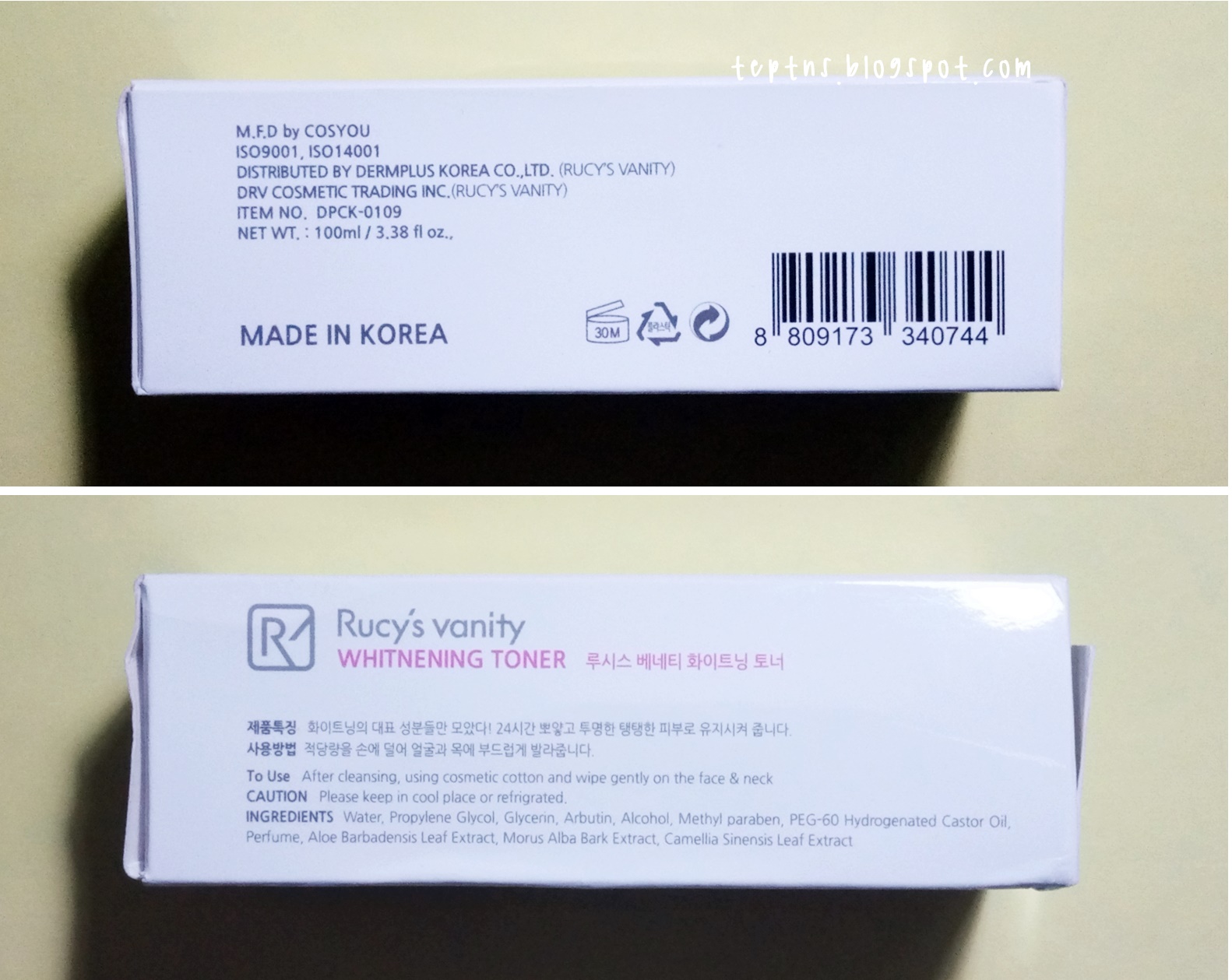 Rucy's Vanity Whitening Toner Review - Tep Tries New Stuff