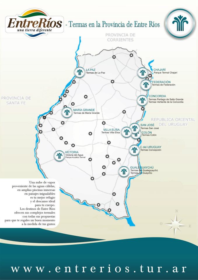 Mapa de Termas de Entre Rios - Region Litoral