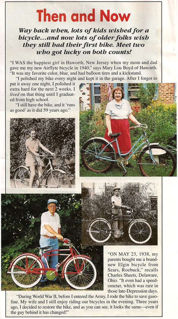 for the love of bikes: extra sweet bike memories / then and now