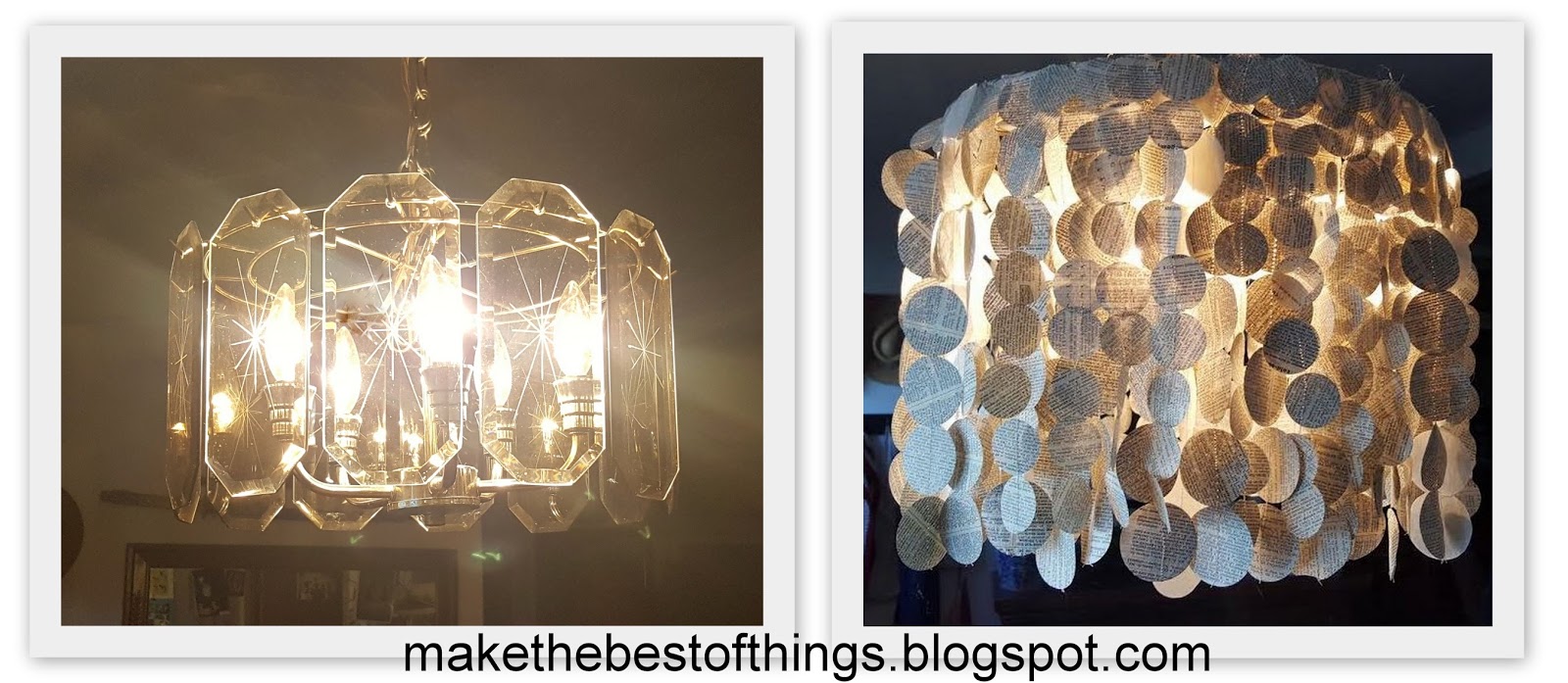 Make The Best of Things: Book Page Chandelier Lamp Shade