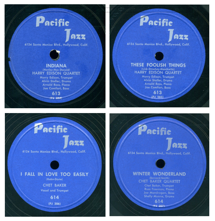 PACIFIC JAZZ / WORLD PACIFIC LABELOGRAPHY: PACIFIC JAZZ 78 & 45 SINGLES