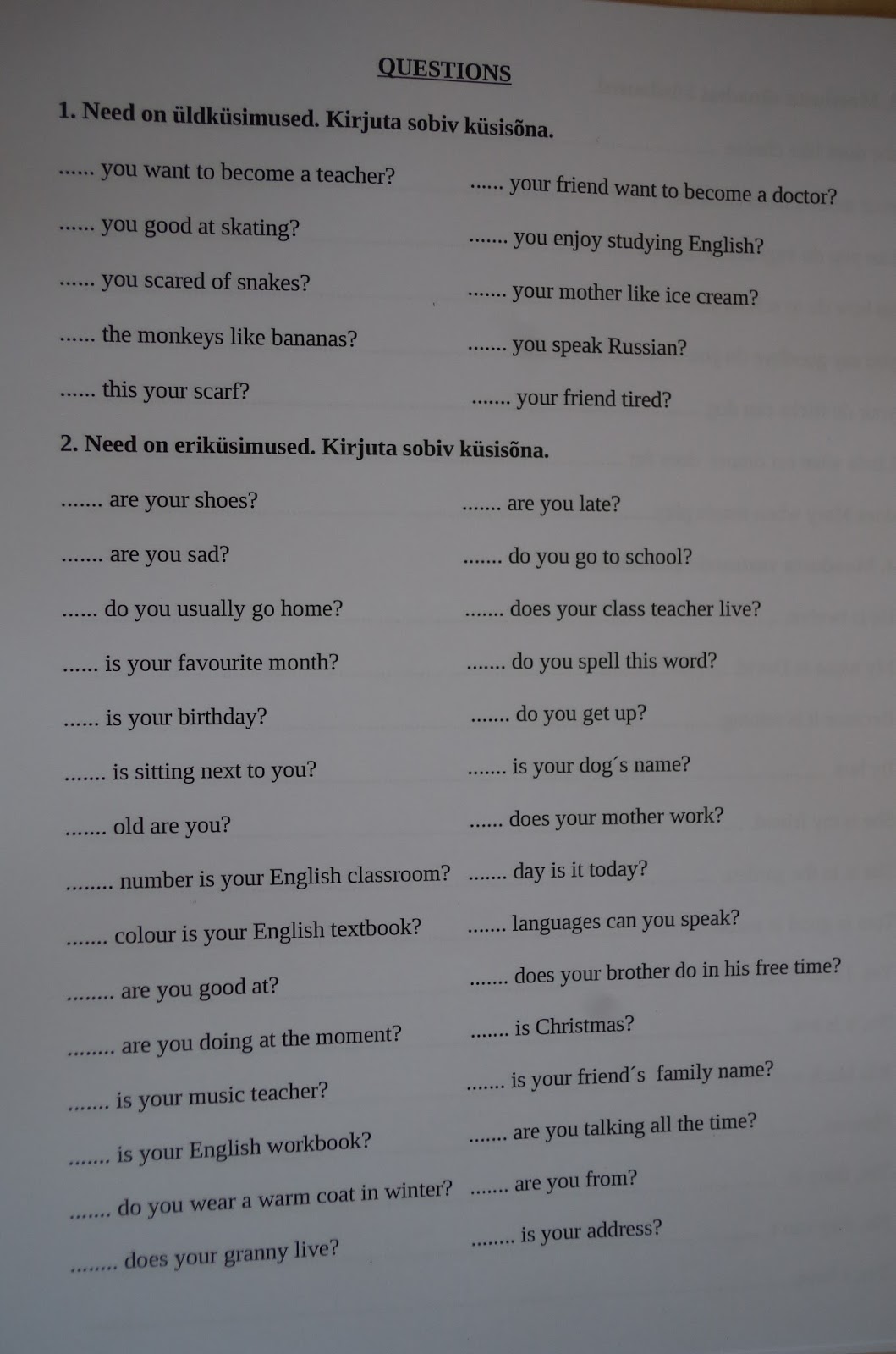 WE LOVE ENGLISH: Year 4: "Questions"1