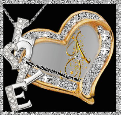 Iniciales Nombres y Más: Corazón brillante con iniciales A a la I