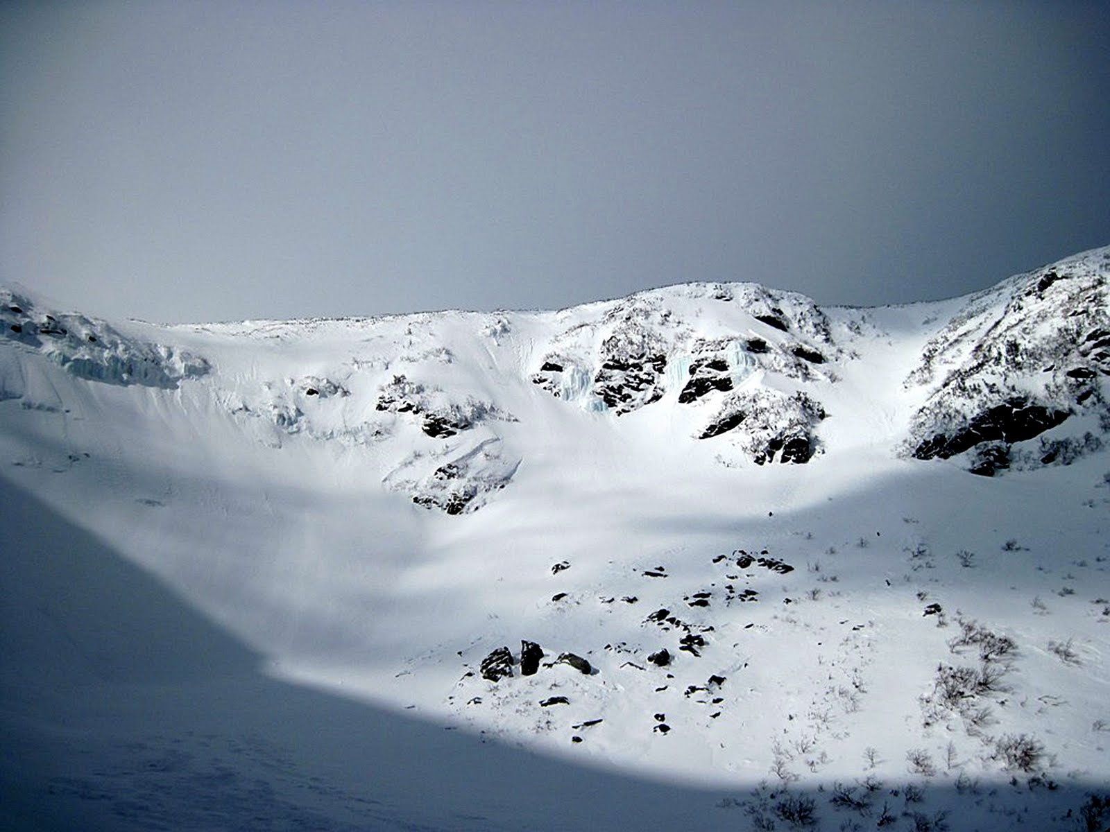 White Mountain Sojourn: 2-14-11 Snow Accumulations in Tuckermans Ravine.