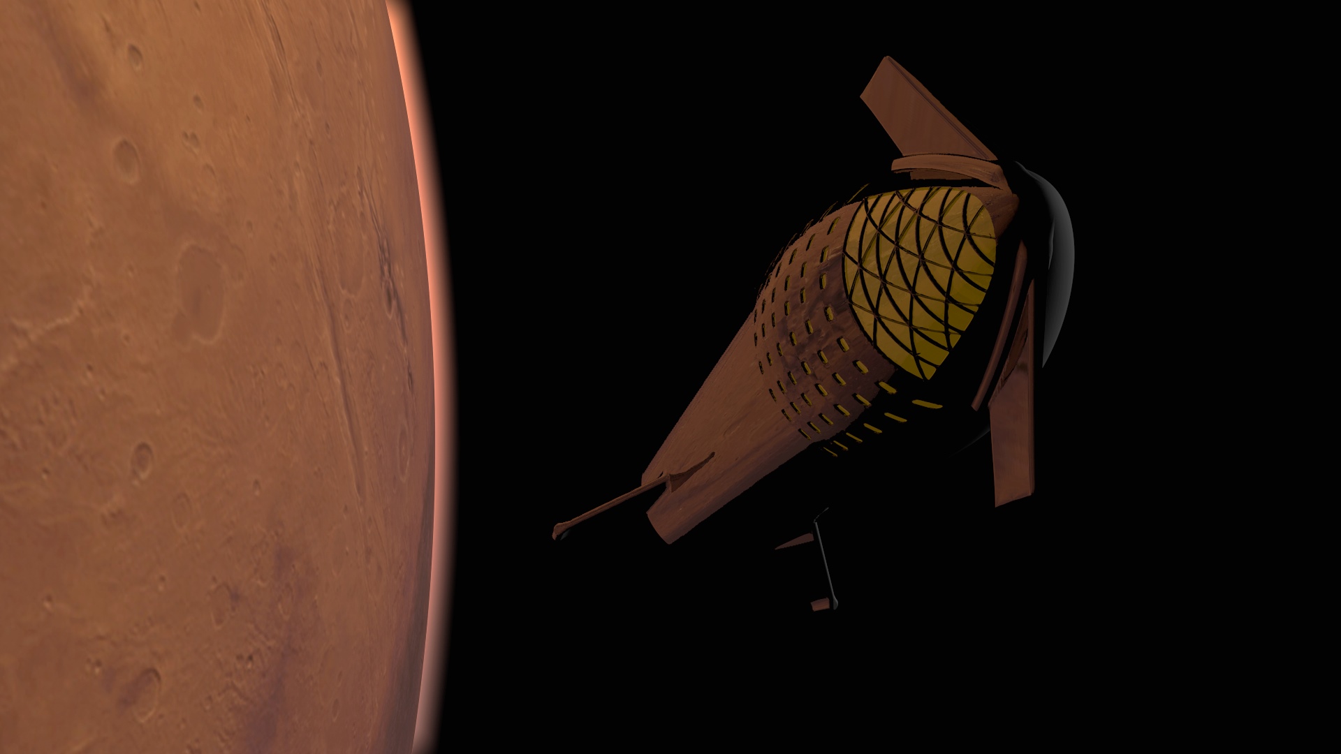 SpaceX stainless steel Starship orbiting Mars by William Falconer-Beach ...