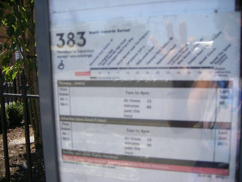 London buses one bus at a time: the return: The Number 383 Route