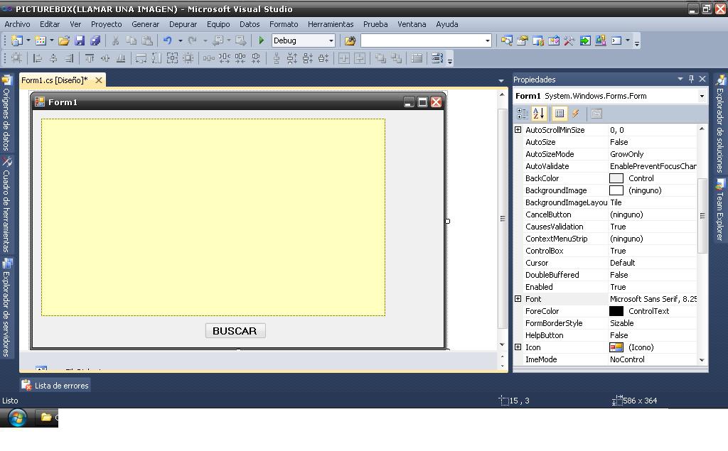 "EL HUGUITO": MOSTRAR UNA IMAGEN EN UN PICTURE BOX C#