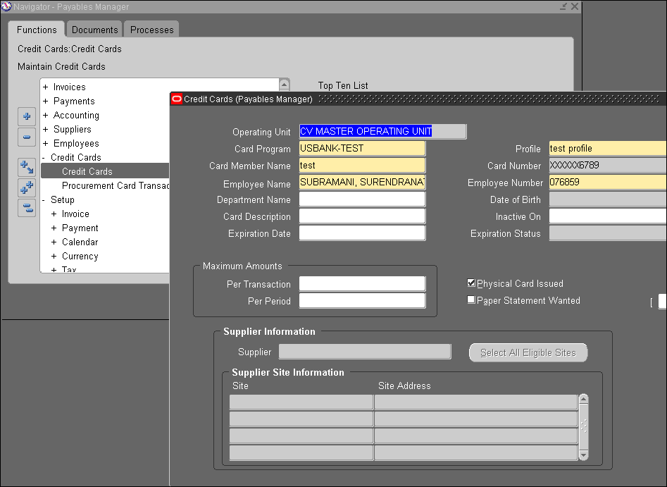 Oracle applications - Surendranath Subramani: Oracle Credit card and ...
