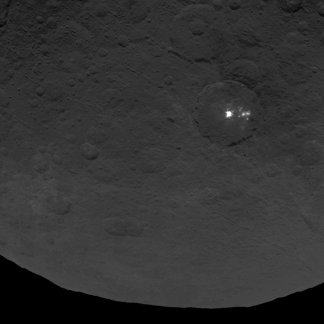 Clusters of bright spots on Ceres and pyramid shaped mountain ...