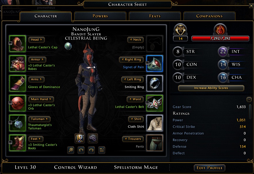 NEVERWINTER - TH: Character Sheet