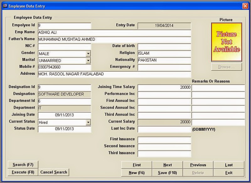 Hotline It Solutions Employees Form In Oracle 6i