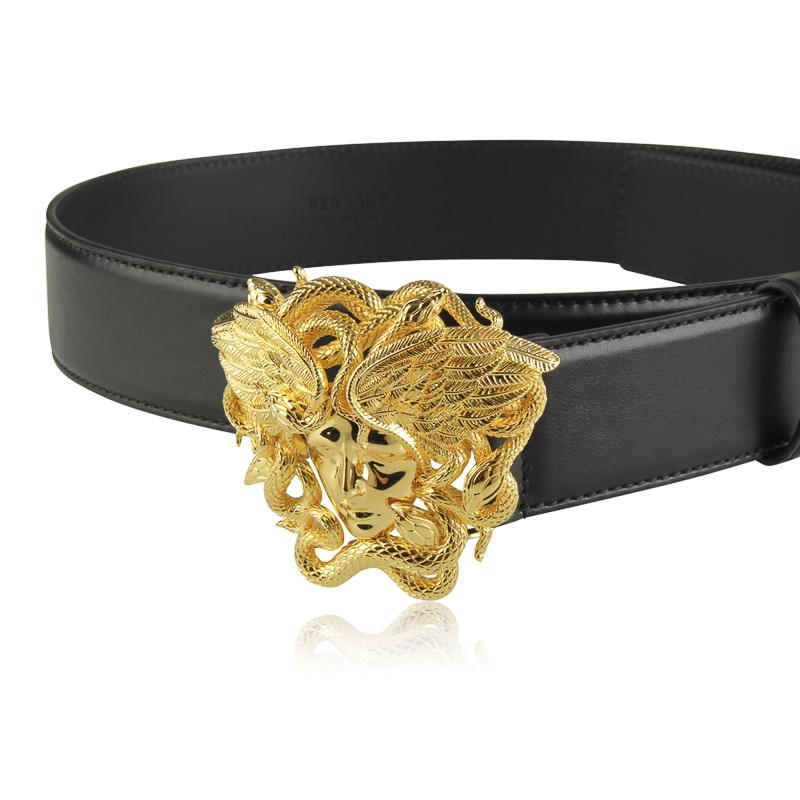 Versace Black Leather Medusa Head Snake Belt | Technirate.cf