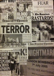 MaNifEstO: CeREal kiLleR: Collage of newspaper headlines of terrorism ...