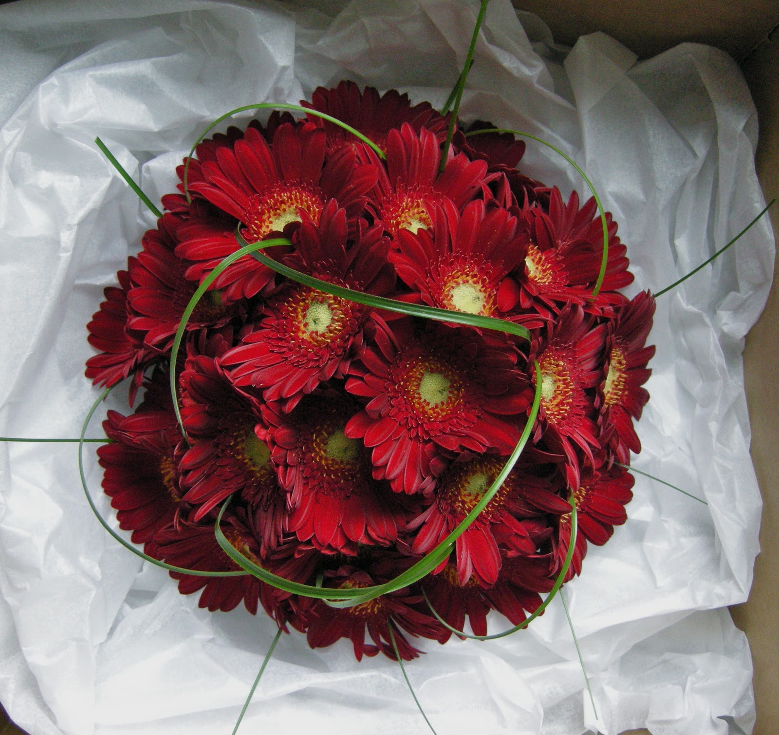 Wedding Flowers Blog: Kim's Wedding Flowers, Red Gerberas, New Place