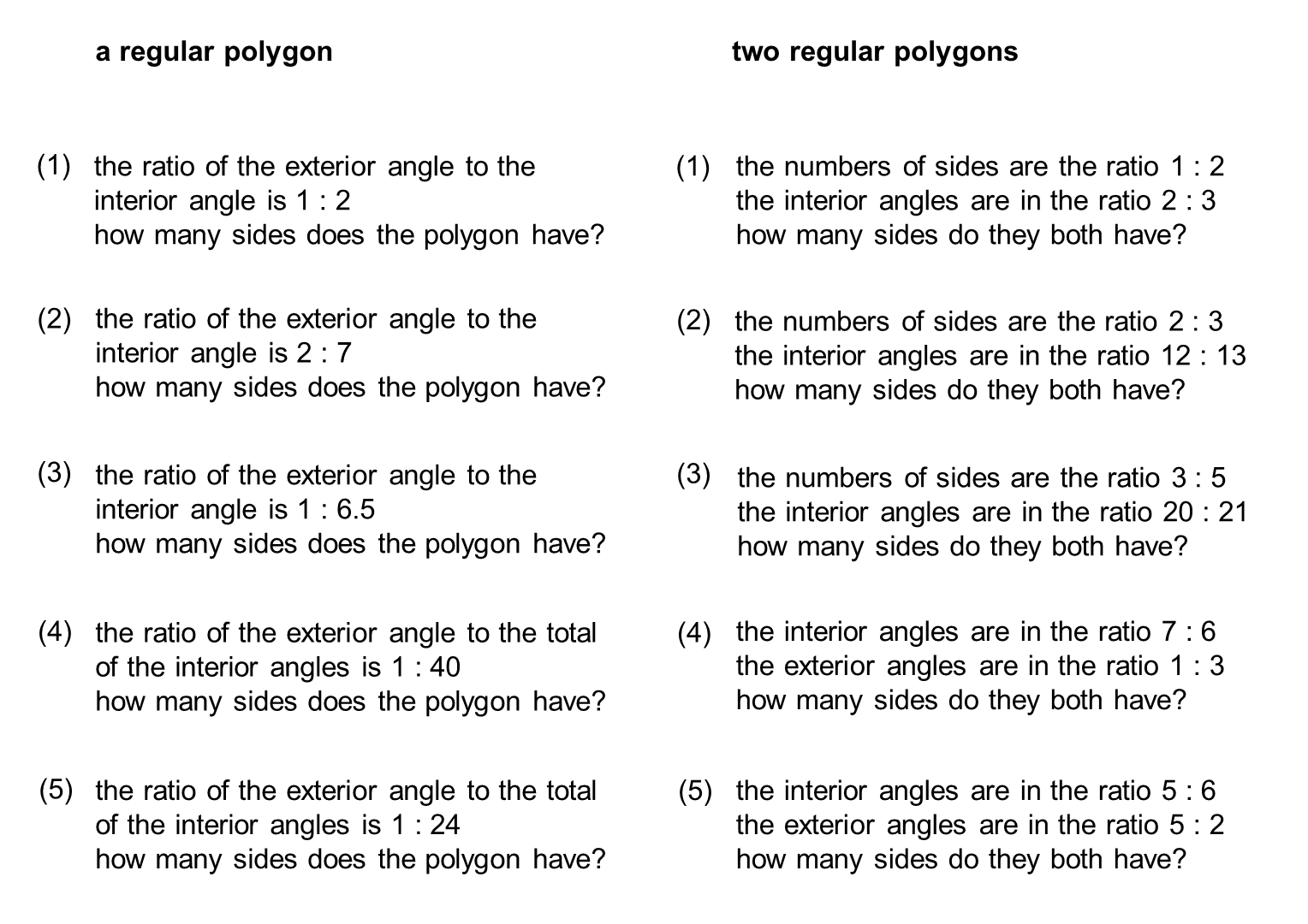 MEDIAN Don Steward mathematics teaching: ratio and polygon angles