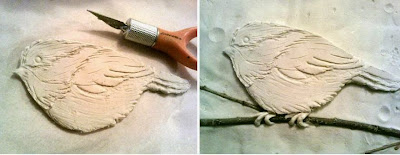 Creative Paperclay® air dry modeling material: Chickadee Winter Wall ...