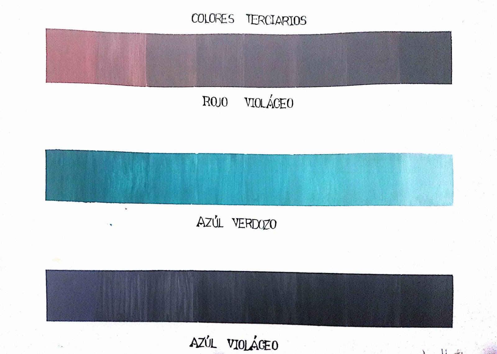 teoría y practica del color : DEGRADE COLORES TERCIARIOS