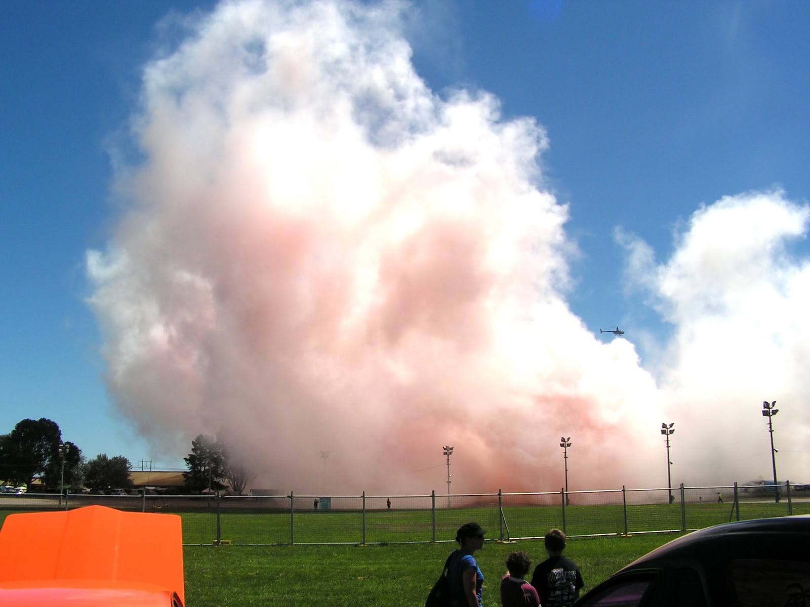 on four wheels: Summernats burnout world record coloured smoke cloud