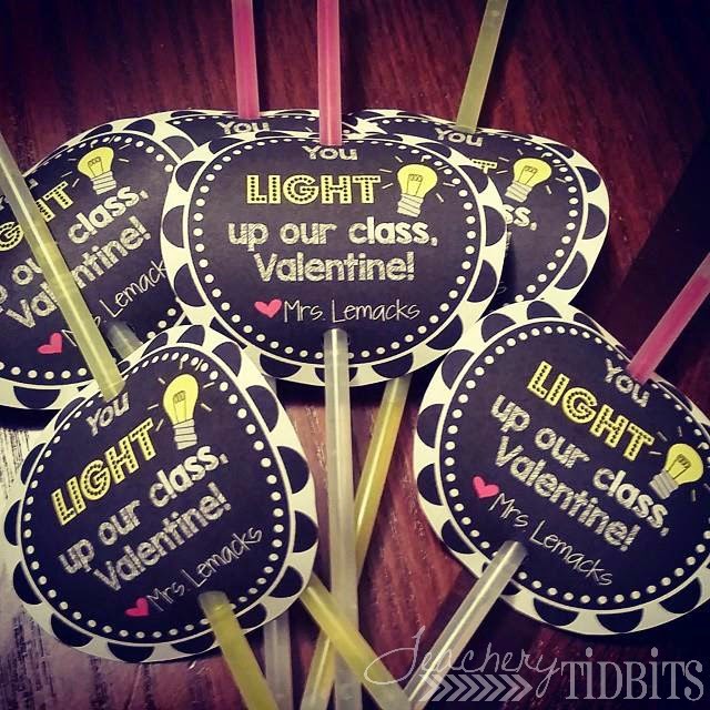 Teachery Tidbits: Glow Stick Valentines Tags {freebie}