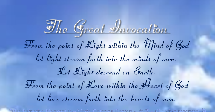 The Great Invocation - La Grande Invocazione ॐ | Di Erba in Erba e non ...