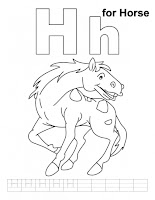 Letter Hh printable coloring pages | Kids coloring pages
