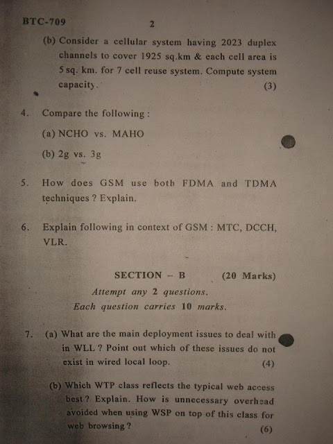 Mobile Computing B.Tech CSE Amity University November 2010 Question Paper - University Question ...