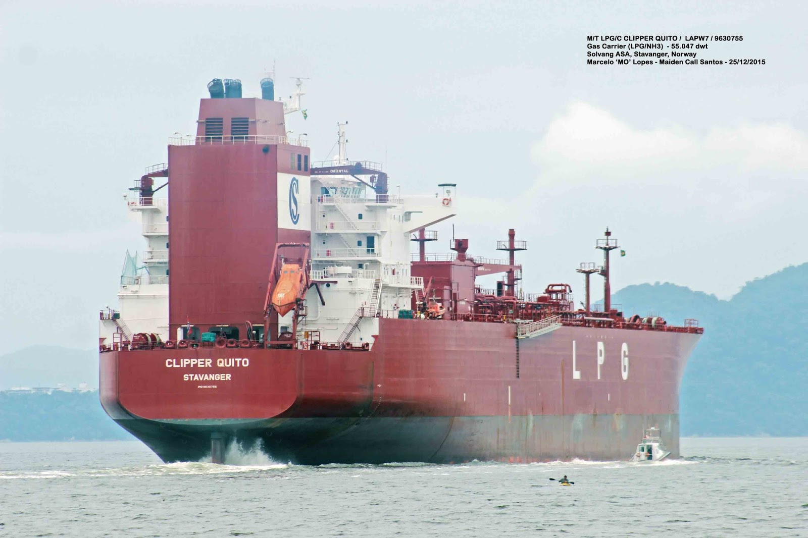 Santos Shiplovers: M/T LPG/C Clipper Quito / LAPW7 - Maiden Call Santos