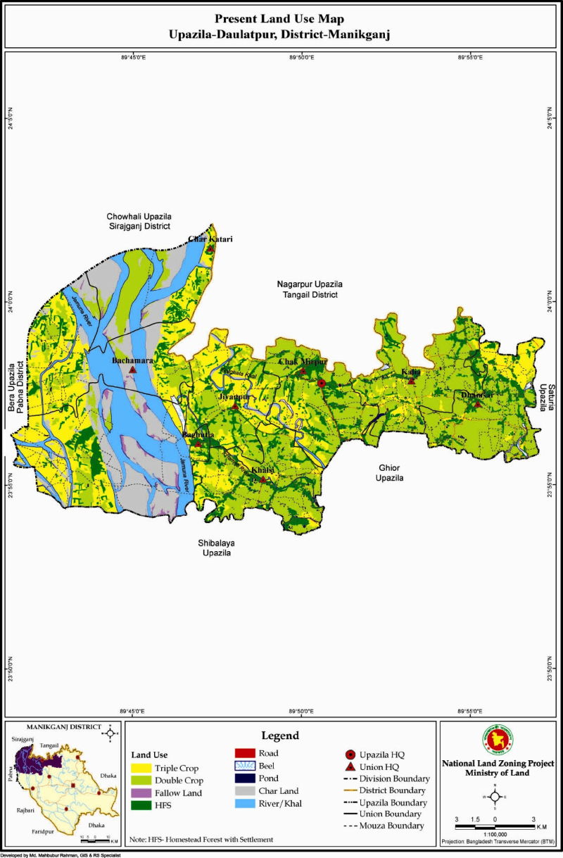 Mouza & Land Use Maps of Daulatpur Upazila, Manikganj, Bangladesh ...