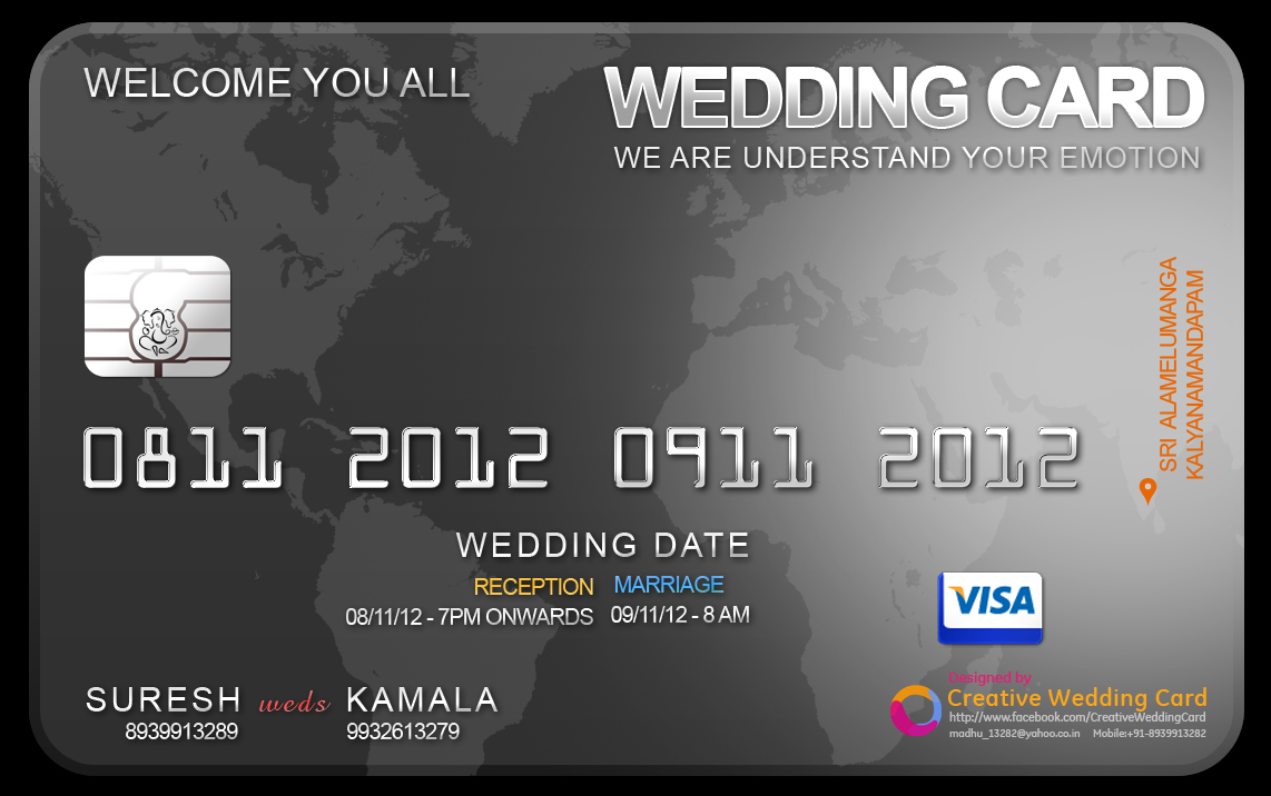 Credit Card Themed Wedding Card