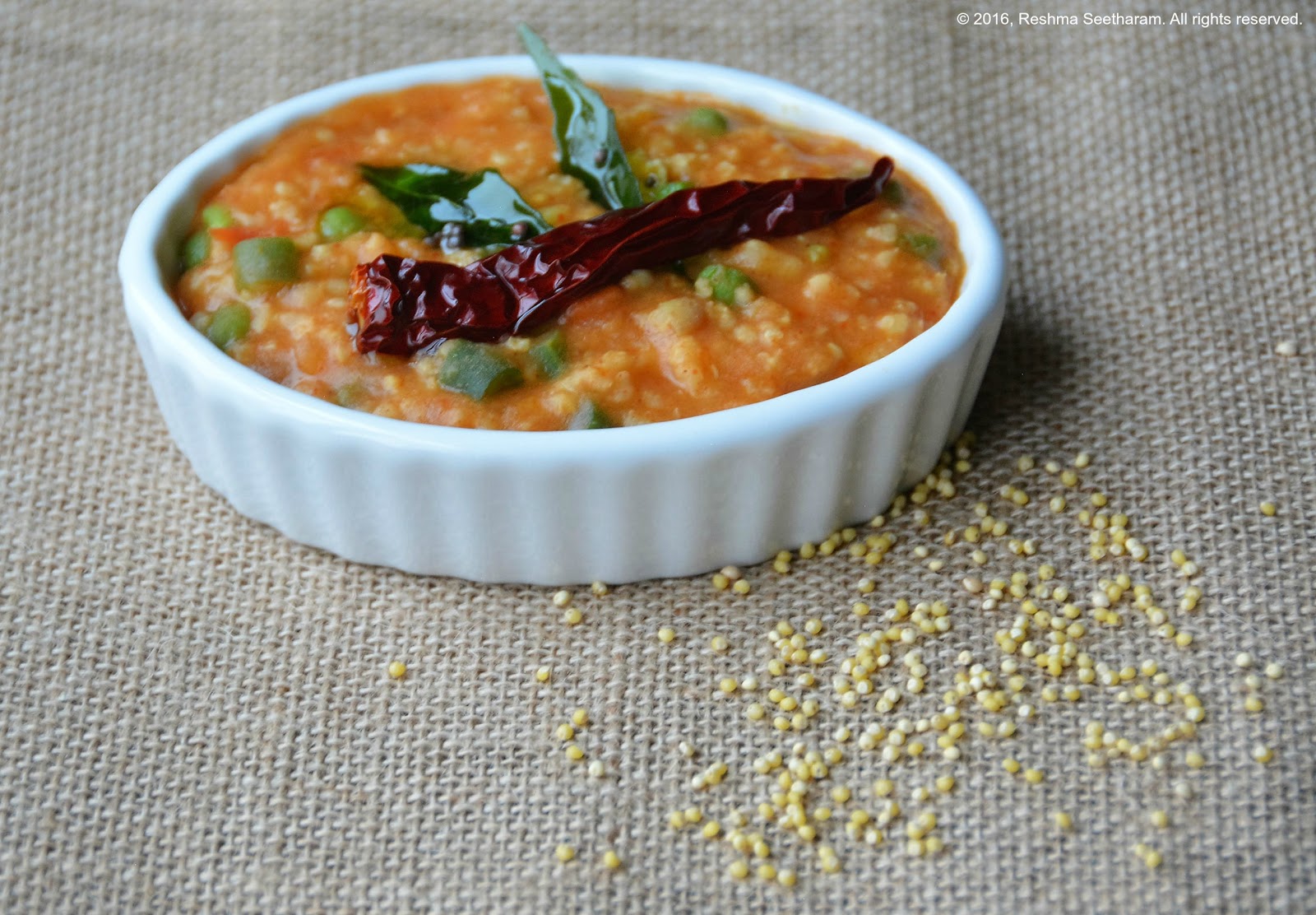 Millet bisi bele bath - Spicy porridge of millets, lentils and vegetables