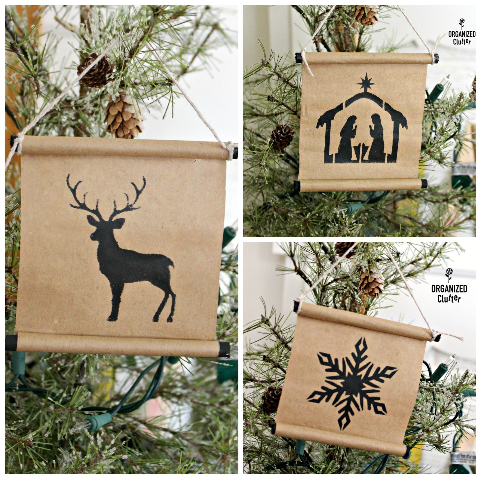 Easy & Inexpensive DIY Brown Craft Paper Stenciled Scroll Sign ...