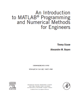 EBOOK - An Introduction to MATLAB Programming and Numerical Methods for Engineers - Timmy Siauw ...