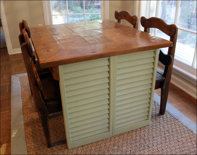 Sawdust Designs: Discarded Shutters Become a Children's Dining Table