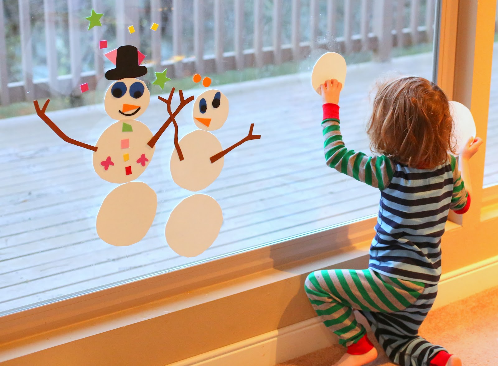 Winter Window Art: Mix and Match Foam Snowmen