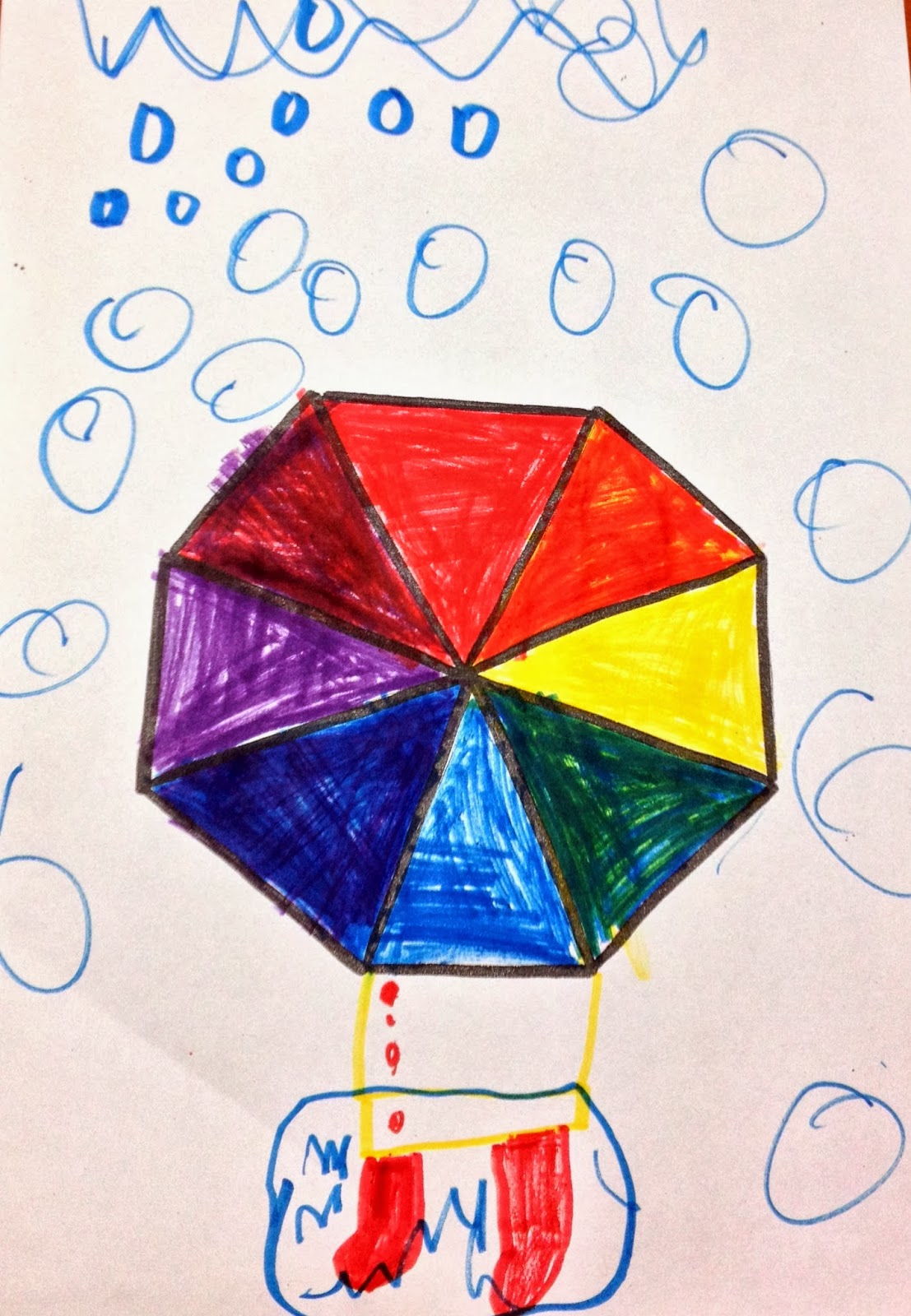 Sparkly Art with Ms. Carney!: Color Wheel Umbrellas! Kindergarten!