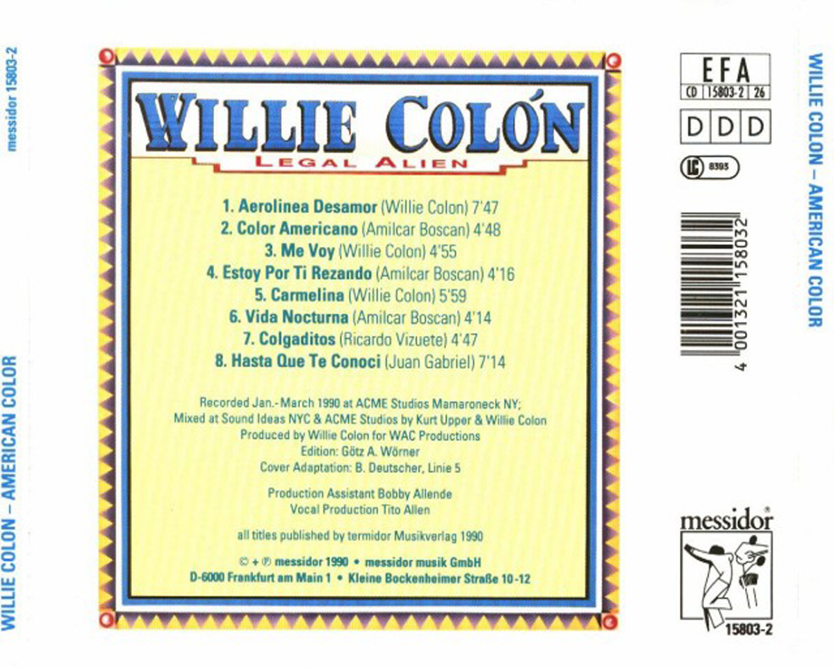 SALSA VIDA: 1990 Willie Colon - Color Americano (Rescatemos el planeta)