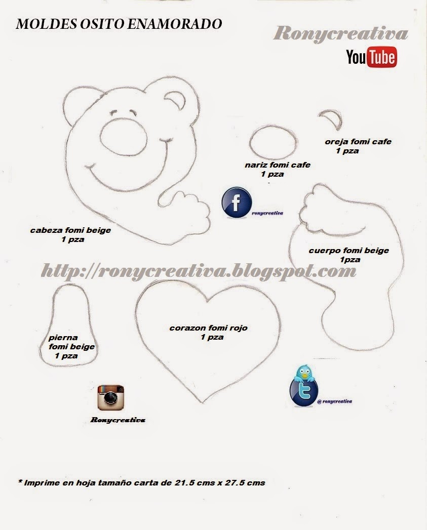 Ronycreativa blog de manualidades: Ositos de foamy para San Valentín ...