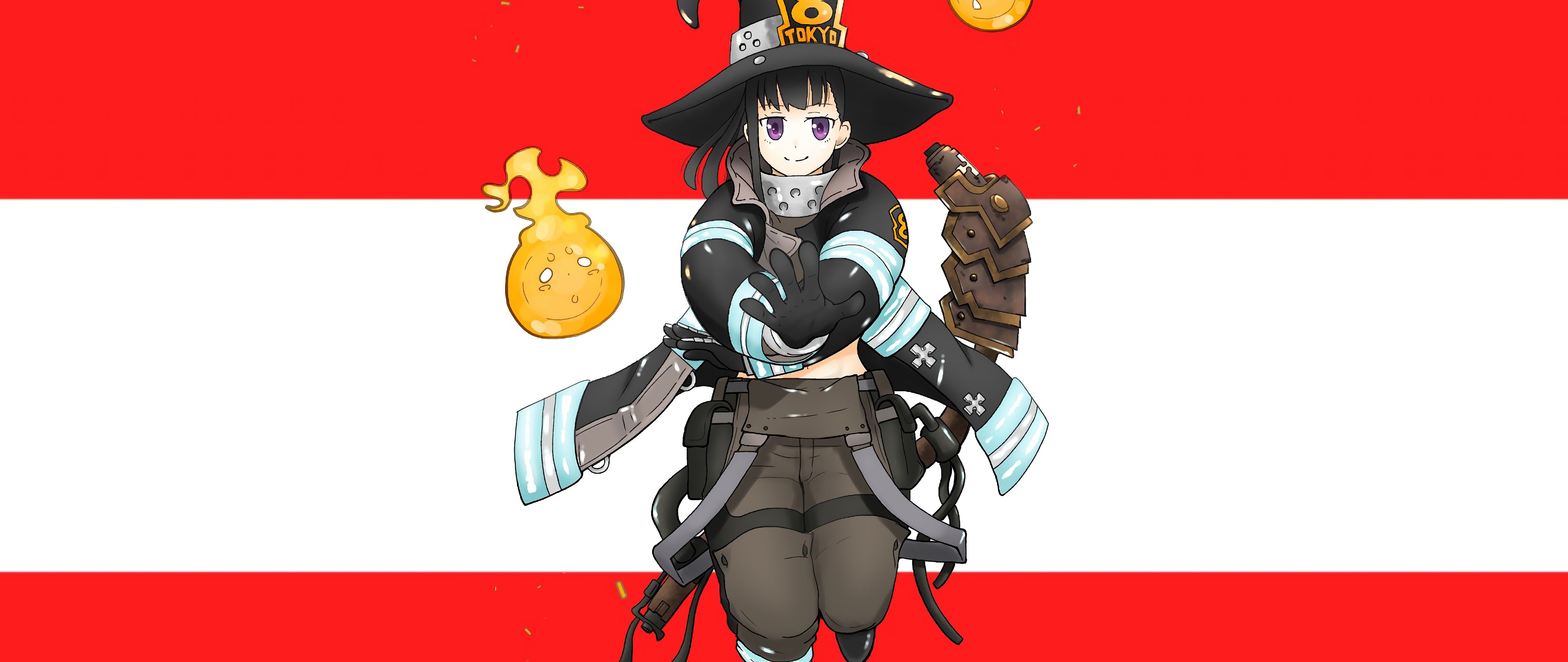 Fire Force, Maki Oze, Flames, 4K, #8 Wallpaper iPhone Phone