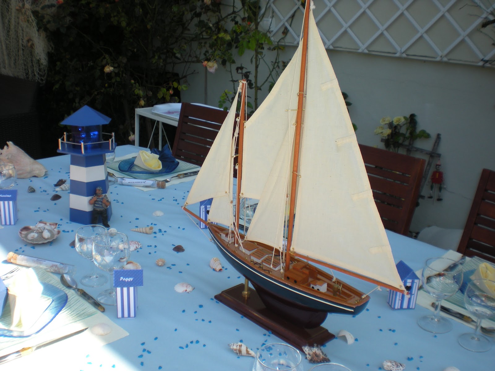 Déco de table à thèmes: Décoration sur le thème de "la mer".....